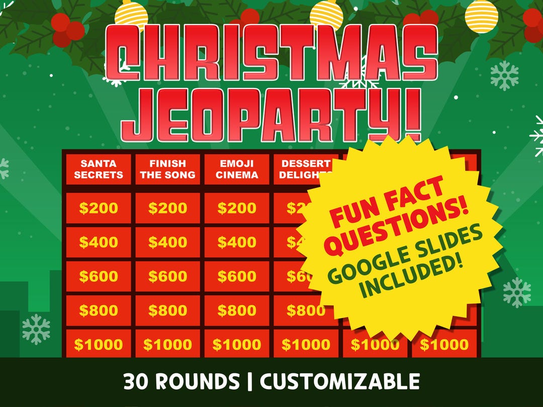 Powerpoint Christmas Jeopardy Game With Double, Score Sheet - Holiday ...