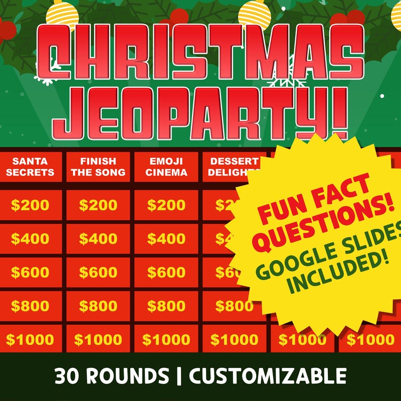 Jeopardy Christmas Game - Etsy