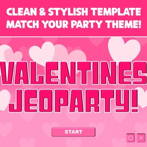 Powerpoint Valentine's Day Jeoparty Quizgame, Virtual Party for Couple ...