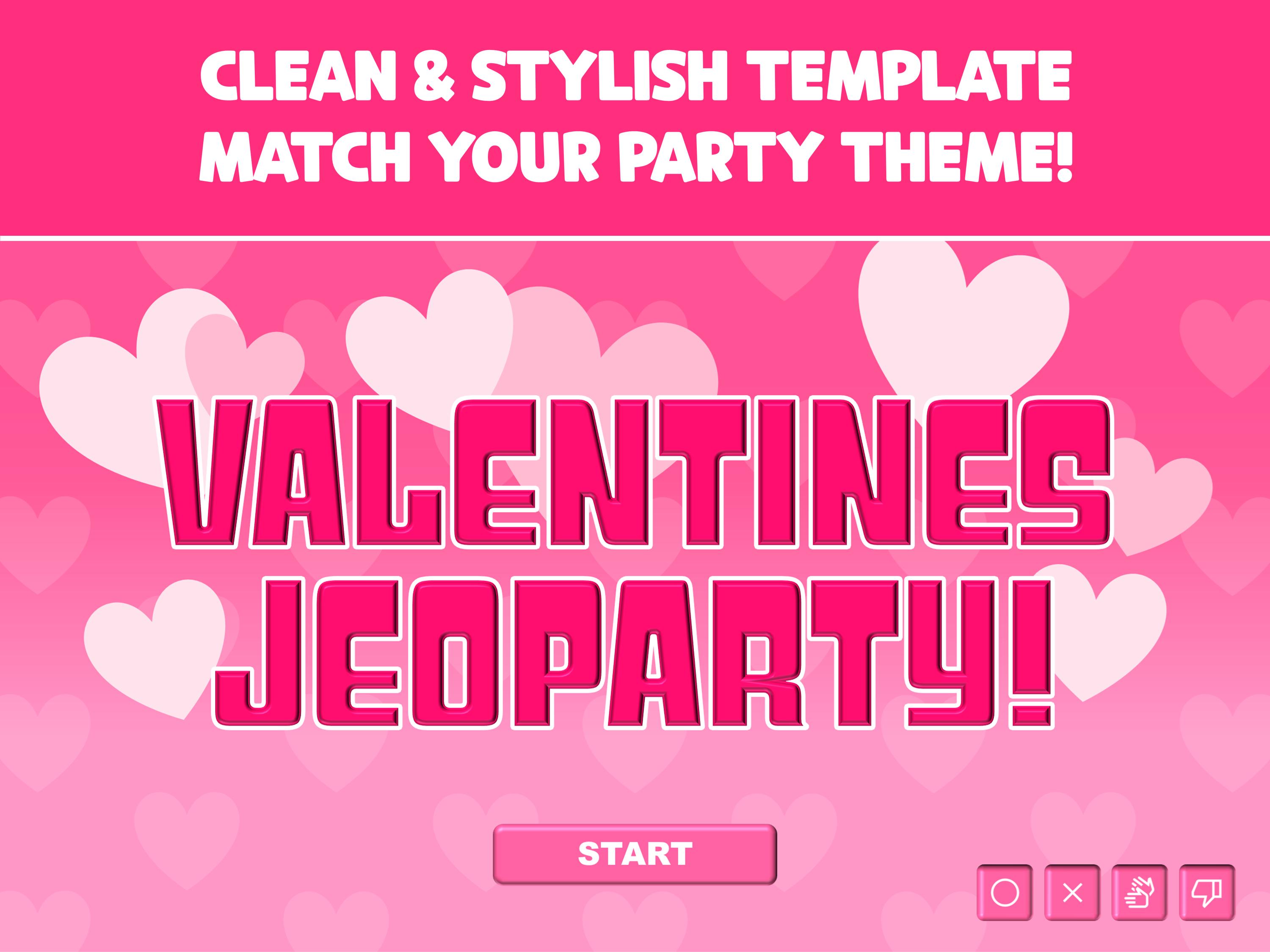 Powerpoint Valentine's Day Jeoparty Quizgame, Virtual Party for Couple ...
