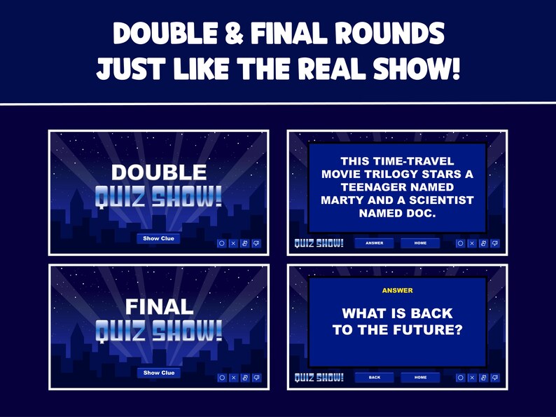 Customizable Jeopardy Powerpoint Game | Virtual Party Game | Trivia ...