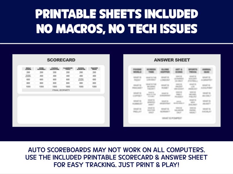 Editable Teacher Jeopardy Game - Teacher Appreciation Trivia, Fun End ...