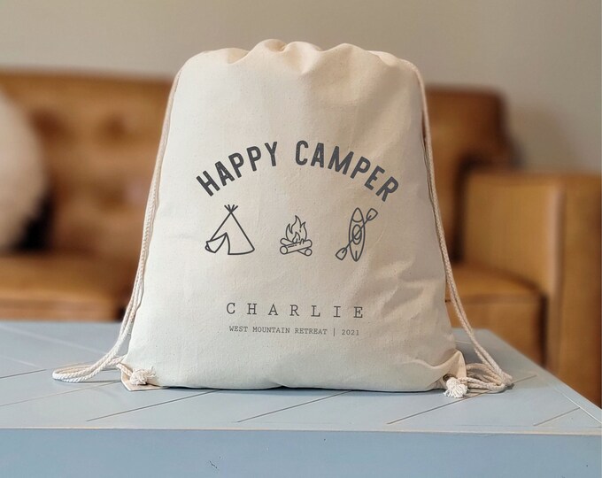 Custom Backpack Drawstring Cinch Sack, Custom Camping Backpack, Camp ...