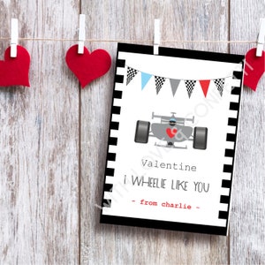RACECAR I Wheelie Like You Boy Valentine Personalized VALENTINE Favor ...