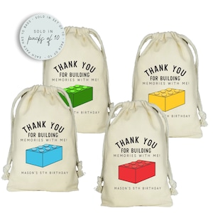 Brick or Blocks Party Favor Bags, Thanks for Building Memories Block ...