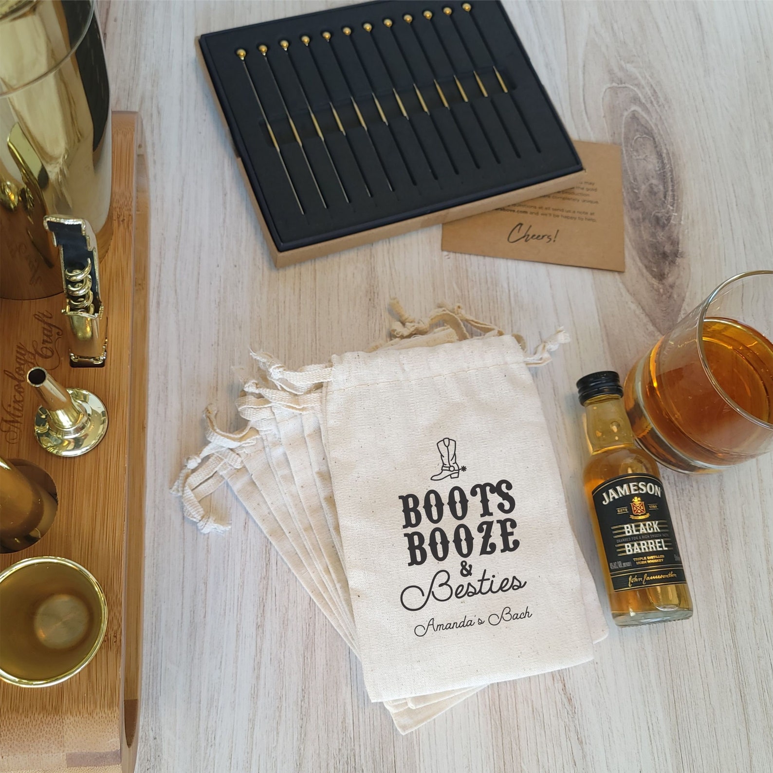 Boots Booze and Besties Bachelorette Party Favor Bags, Personalized ...