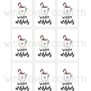 WARM WISHES Printable Holiday Tags - Instant Download - Christmas ...