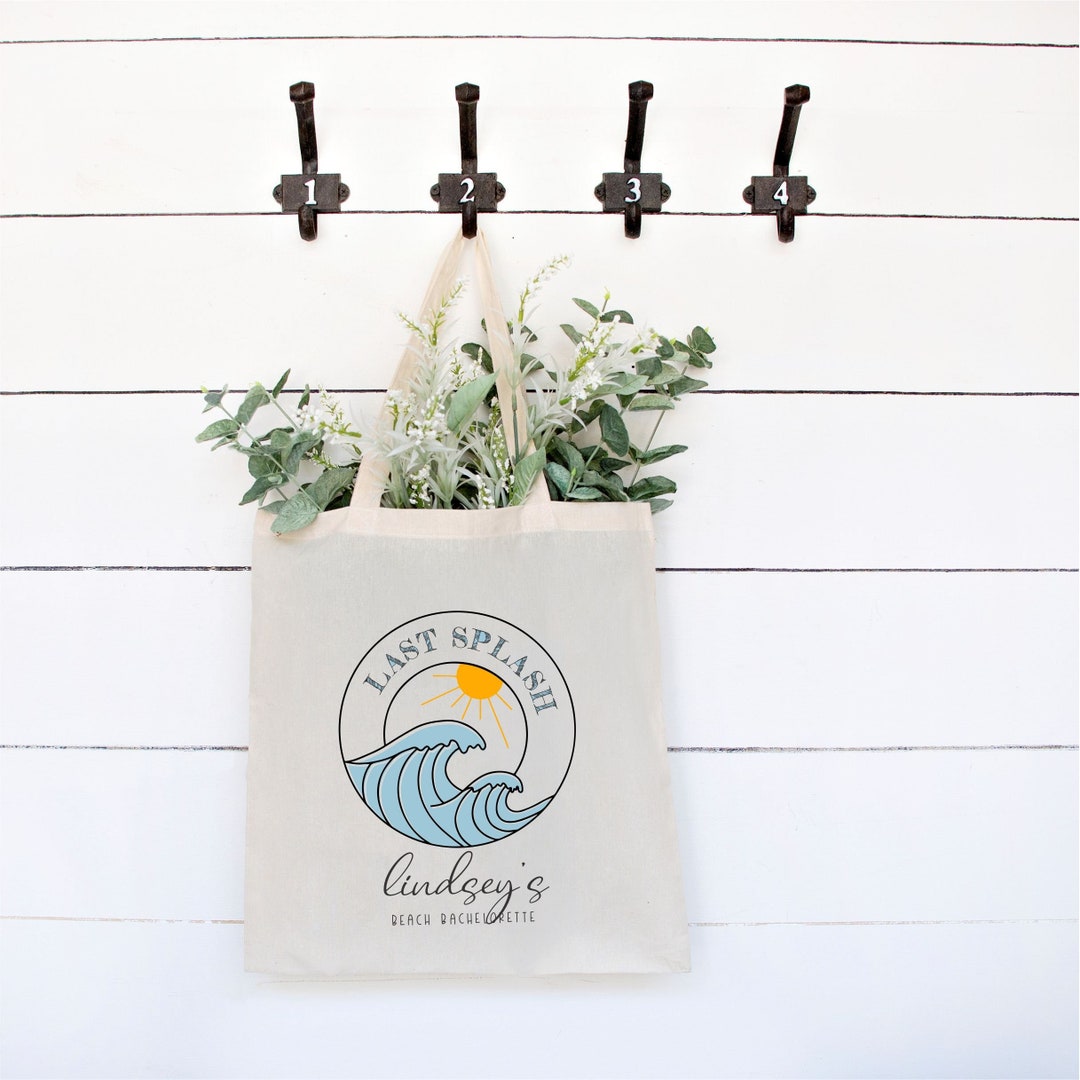 Last Splash Bachelorette Party Tote Bag, Custom Beach Tote, Last Splash ...