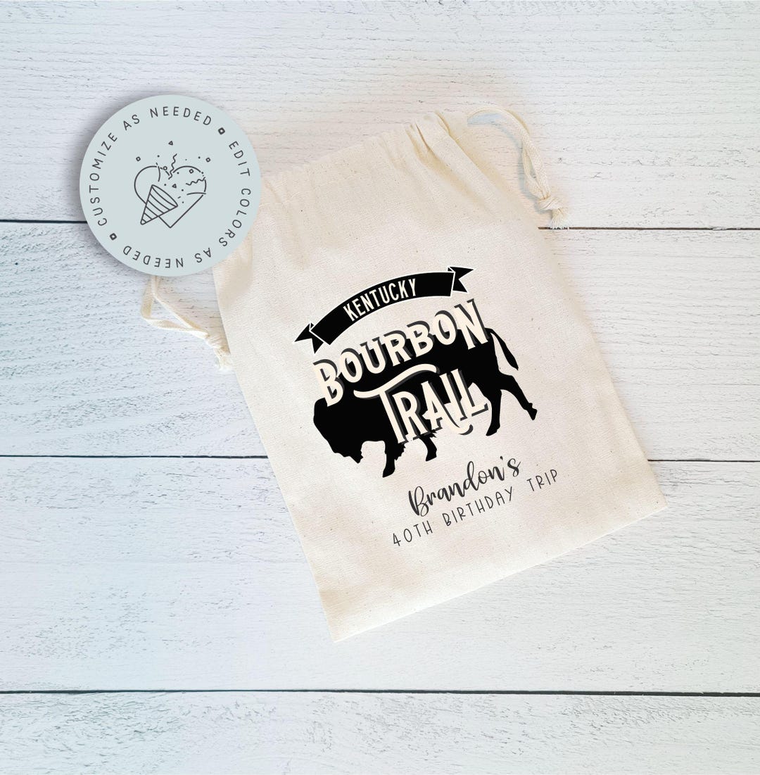 Bourbon Trail Favor Bags, Whiskey Trail Personalized Bachelor Party ...