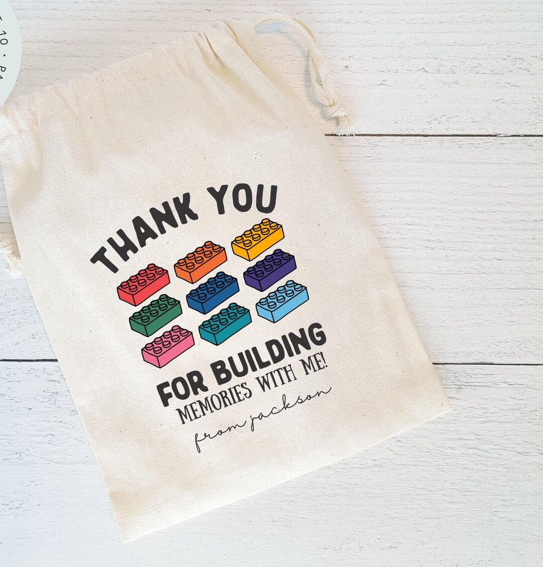 Brick or Blocks Party Favor Bags, Thanks for Building Memories Block ...