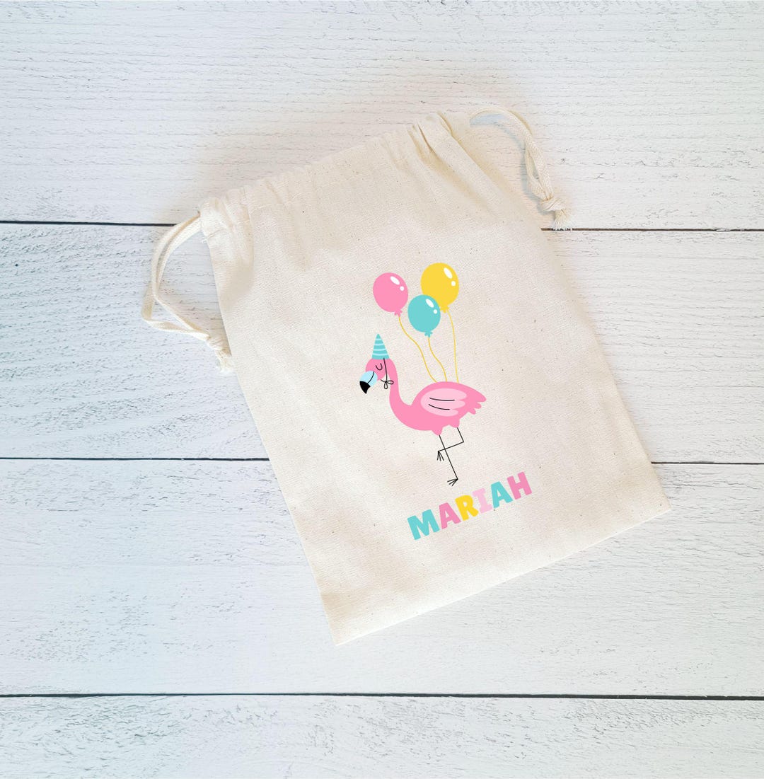 Flamingo Tropical Party Favor Bags, Personalized Parrot Favor Bags ...