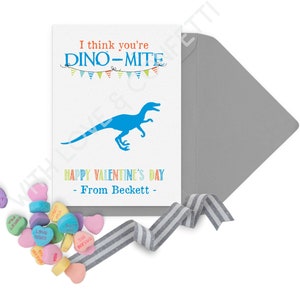 DINOSAUR Dino-mite VALENTINE Printable CARDS Personalize - Etsy