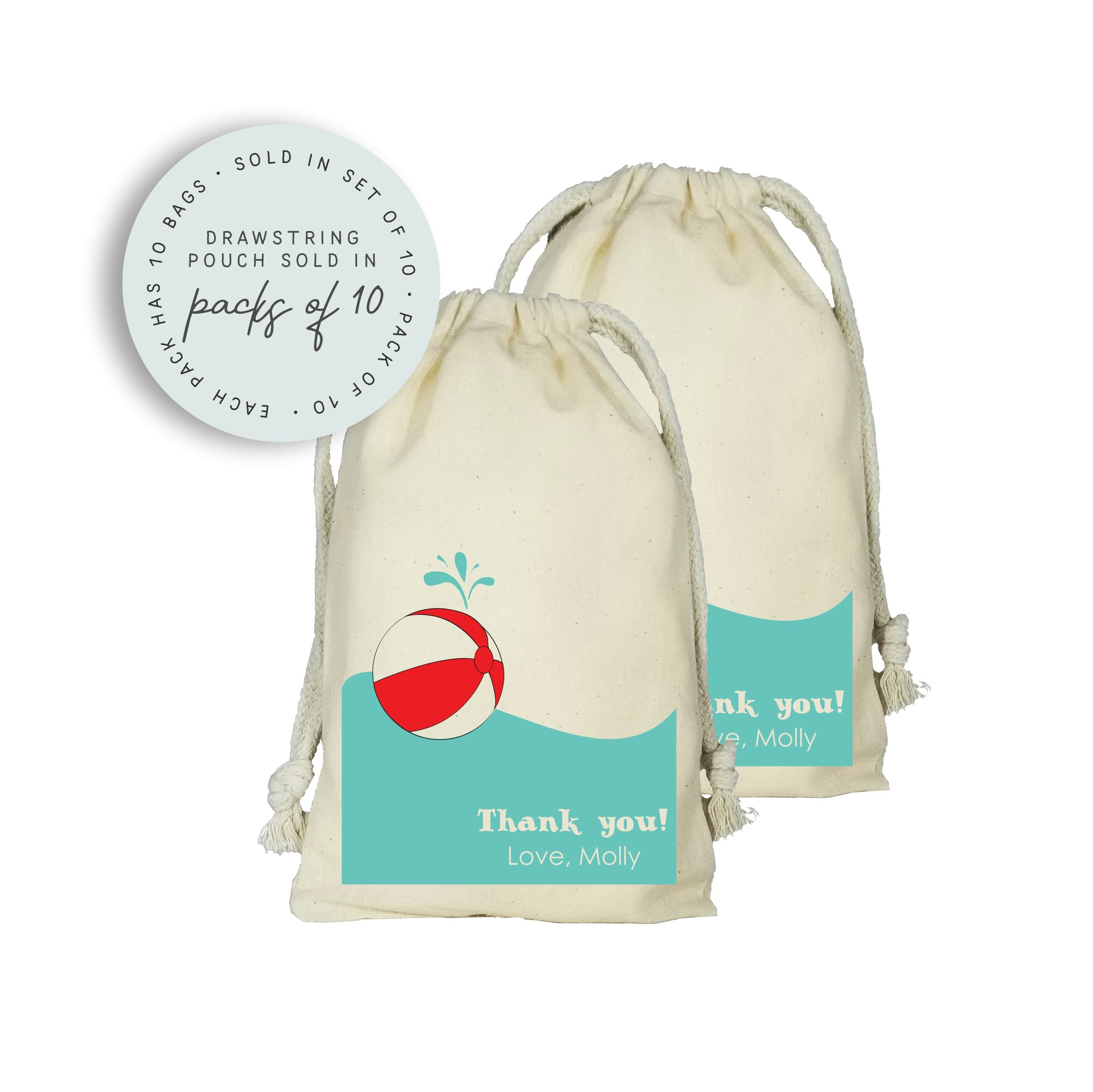 POOL Party Personalized Favor Bags Set of 10 Birthday | Etsy