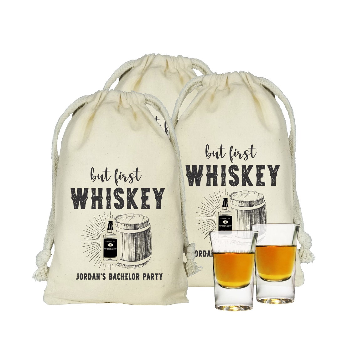 Bachelor Party but First Whiskey Bags Set of 10 Personalized - Etsy