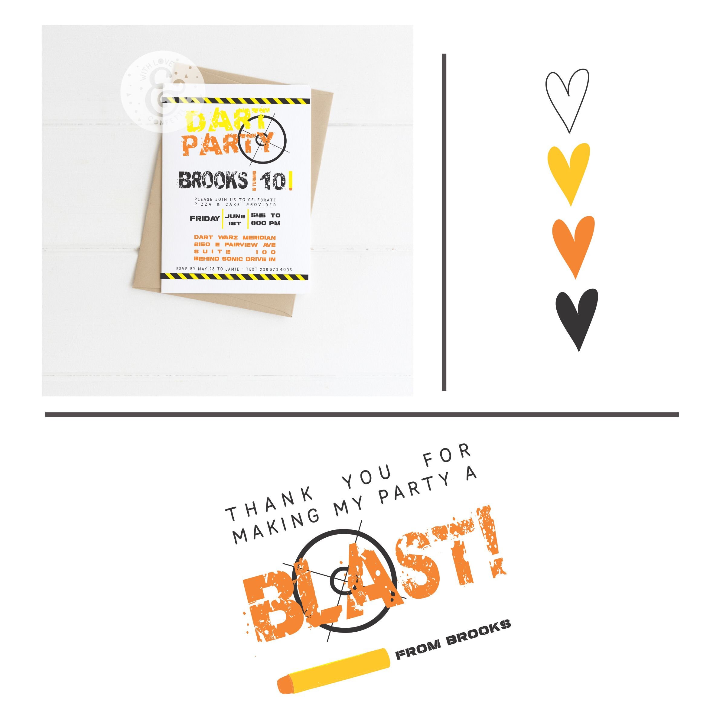 DART Gun Target Party Printable Party Invitations I Design - Etsy