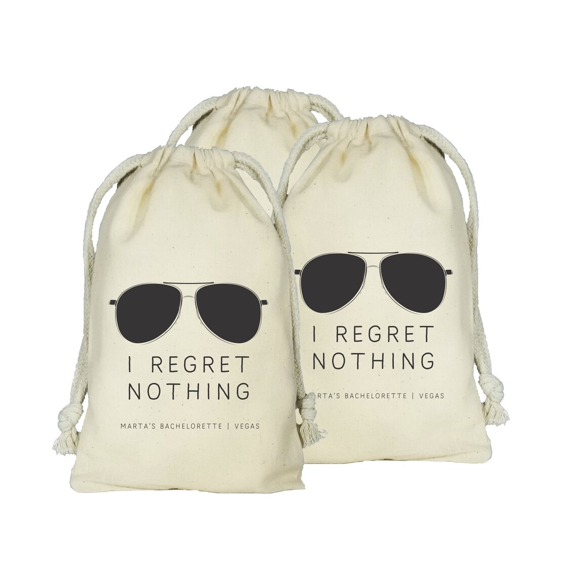 I Regret Nothing Favor Bags No Regrets Set of 10 Sunglasses | Etsy