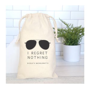I Regret Nothing Favor Bags, No Regrets, Personalized Sunglasses Favor ...