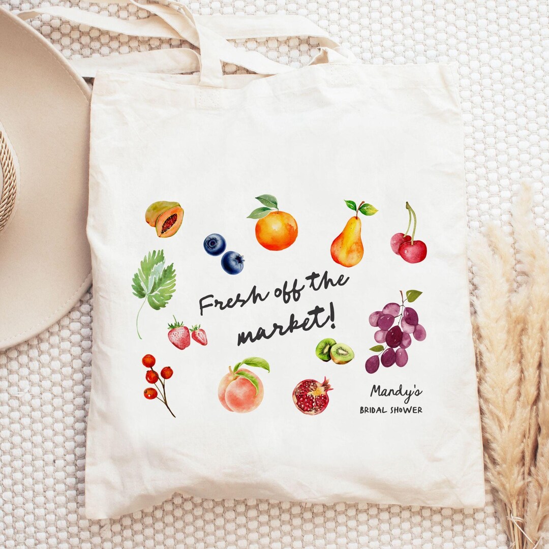 Fresh off the Market Fruit Veggies Tote Bag, Farmer's Market Theme ...