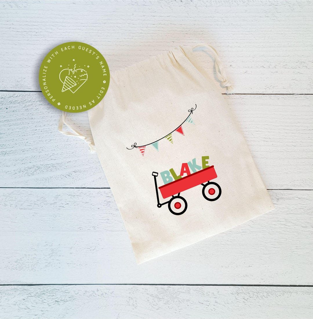 Little Red Wagon Favor Bags, Custom Wagon Favor Bags, Red Wagon, Radio ...