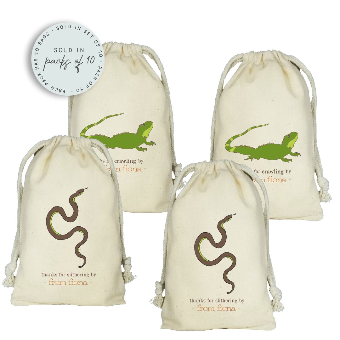 Reptile Party Favor Bags, Snake Favor Bags, Lizard Favor Bags, Custom ...