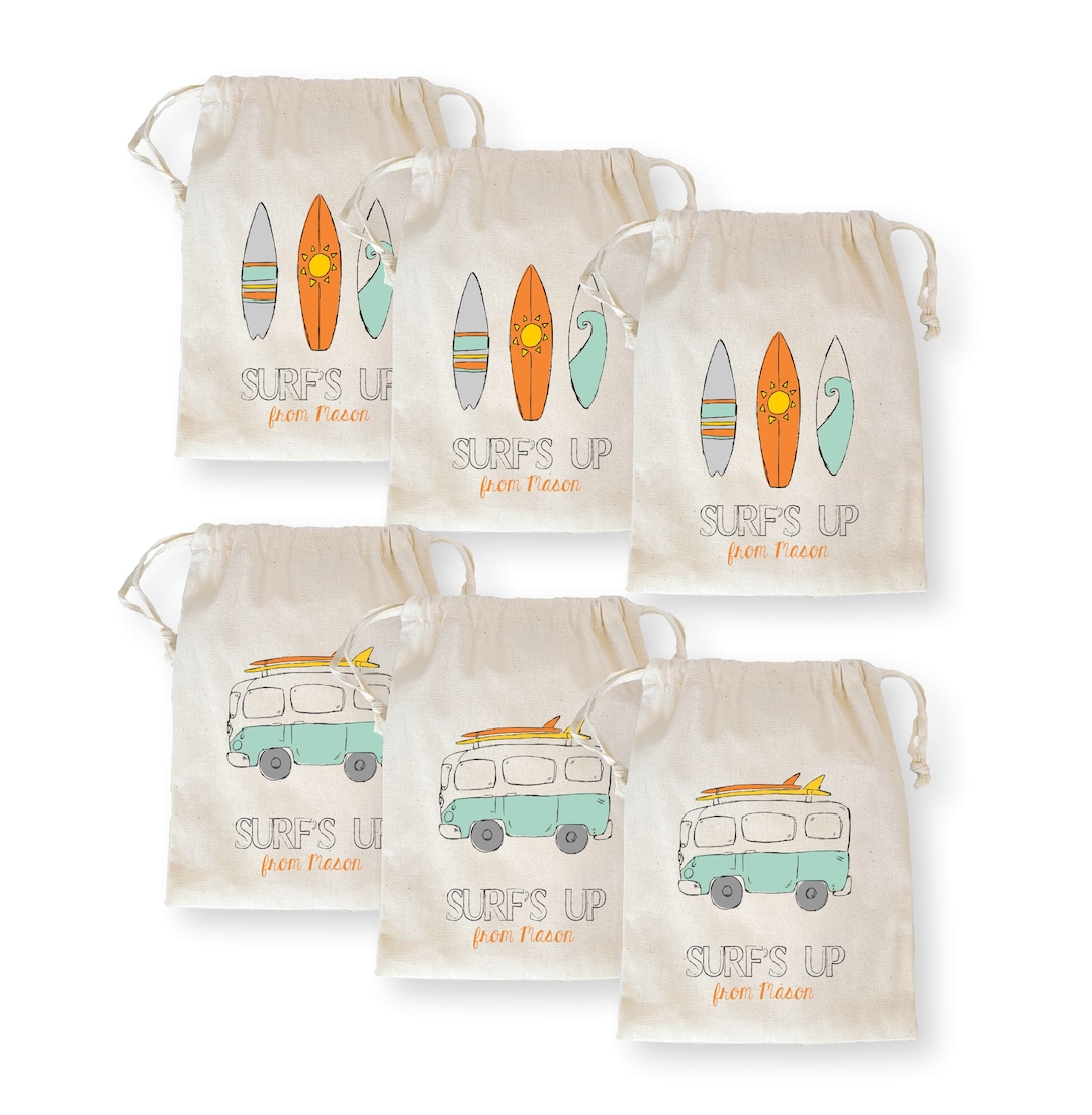 Surf's up Van & Boards Favor Bags, Personalized Favor Bags, Surf ...