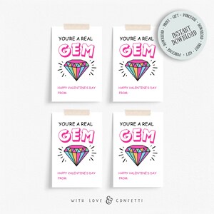 Real Gem Valentine's Day Cards, Classroom Valentine's Day Cards ...