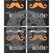 MUSTACHE VALENTINE Printable CARDS Personalize With Name of Your Choice ...