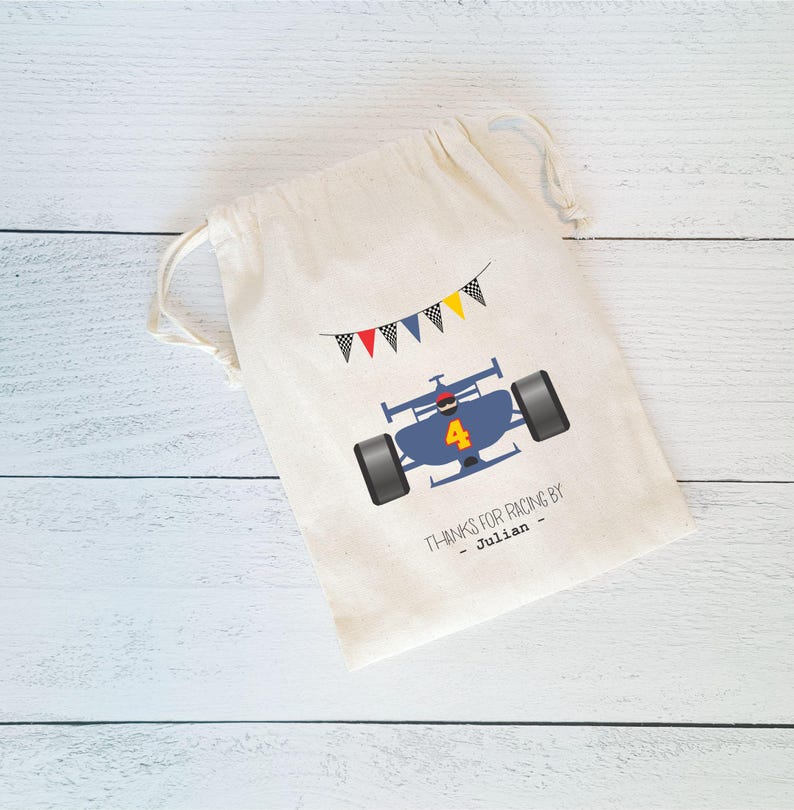 Racecar Favor Bags, Race Car Party Theme, Too Fast Race Car Bags ...