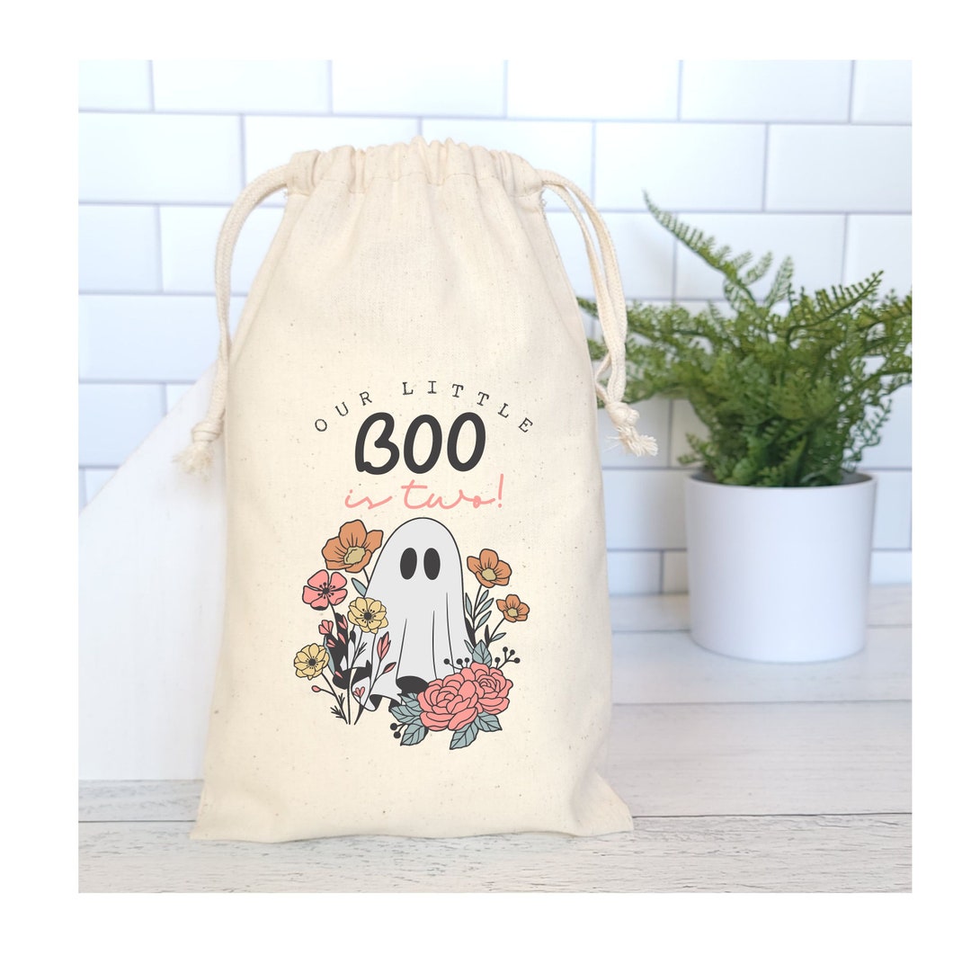 Cute Ghost, Little Boo Turning Two Party Favor Bags, Cute Ghost ...