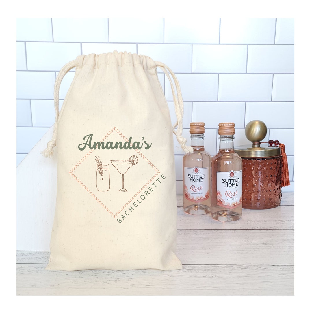Cocktails Bachelorette Favor Bags, Personalized Destination Favor Bags ...