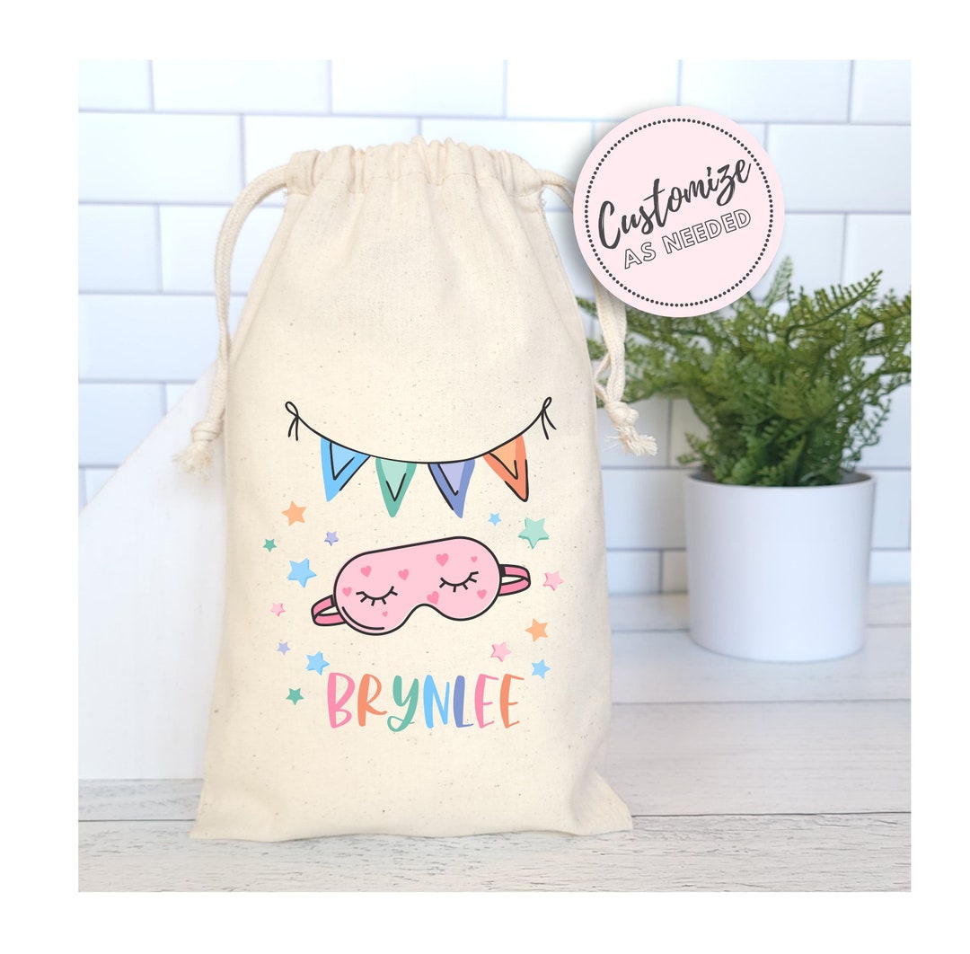 Sleepover Birthday Party Favor Bags, Set of 10 Custom Slumber Party ...