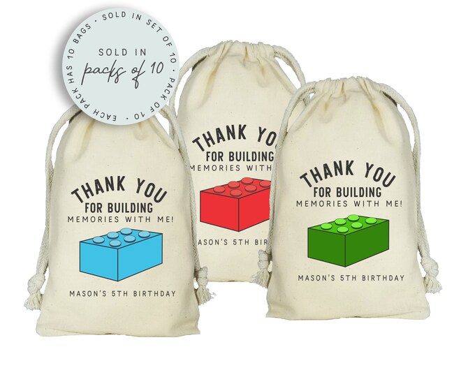 Brick or Blocks Party Favor Bags Thanks for Building Memories - Etsy