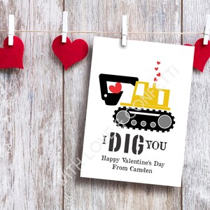 I DIG YOU Construction Boy Valentine Personalized VALENTINE Favor Bags ...