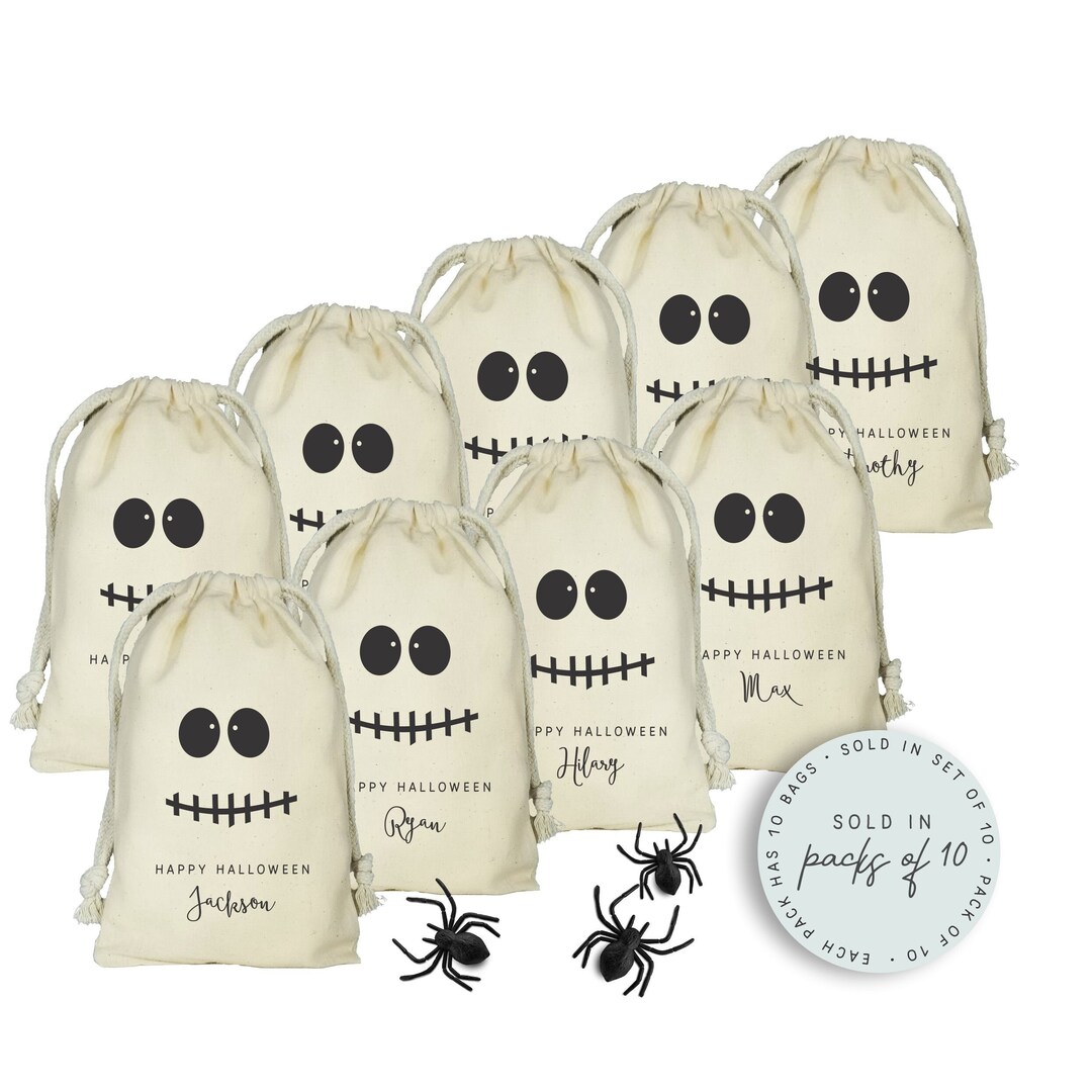 Halloween Skeleton Face Favor Bags, Jack Skellington Halloween Bags ...