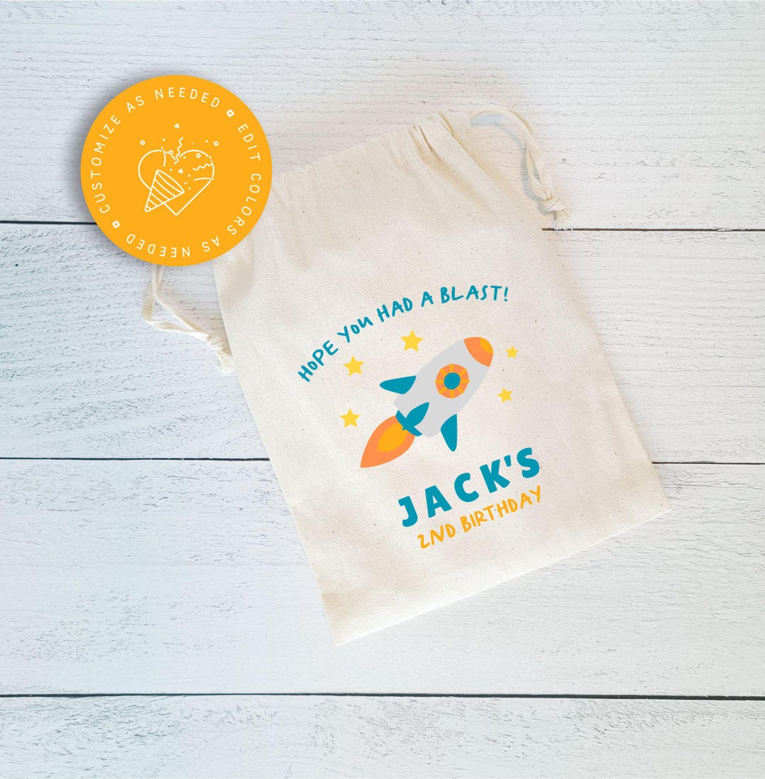 Space Birthday Party Favor Bags, Rocket Ship Favors, Rocket Ship Party ...