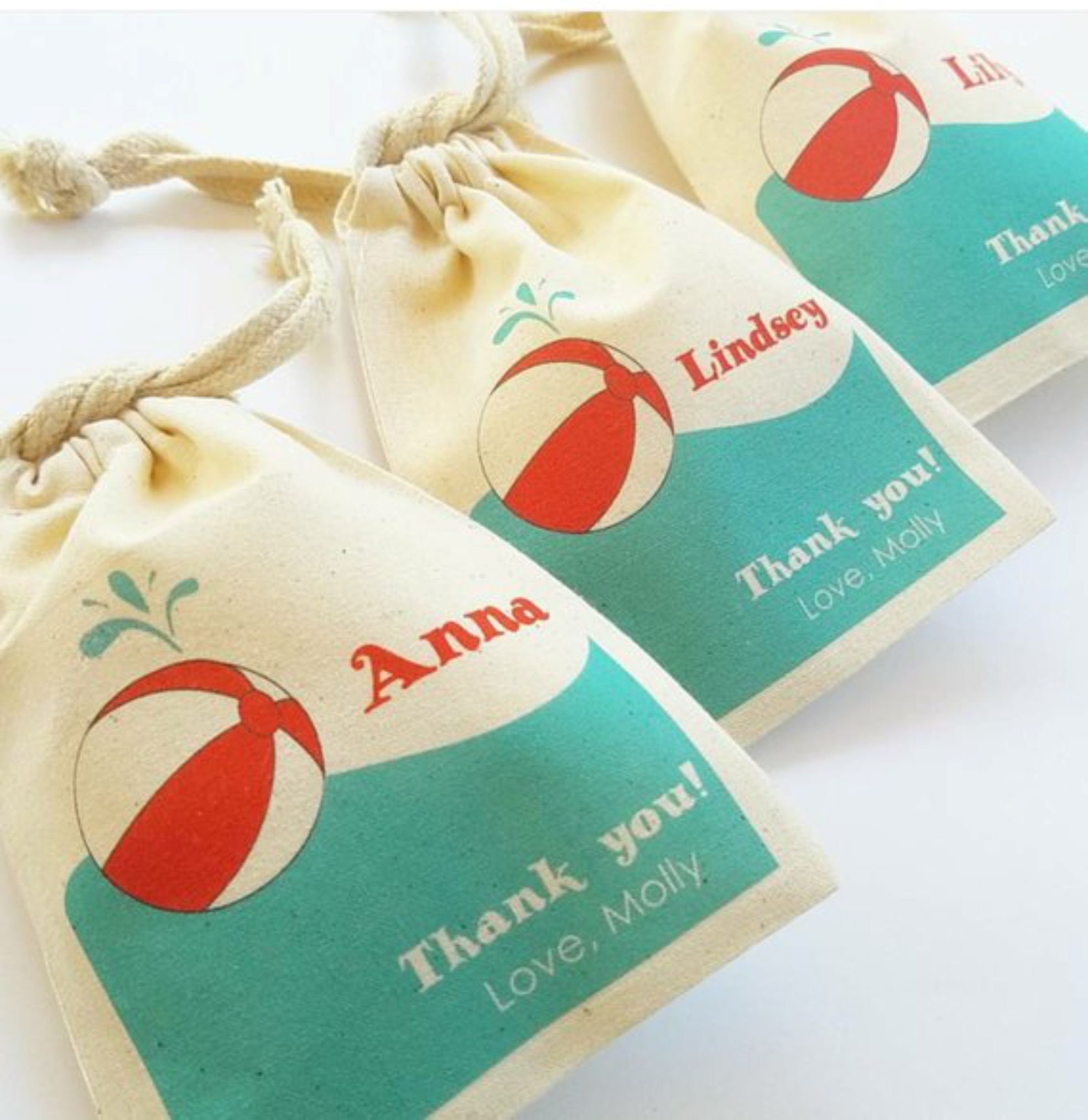 POOL Party Personalized Favor Bags Set of 10 Birthday | Etsy