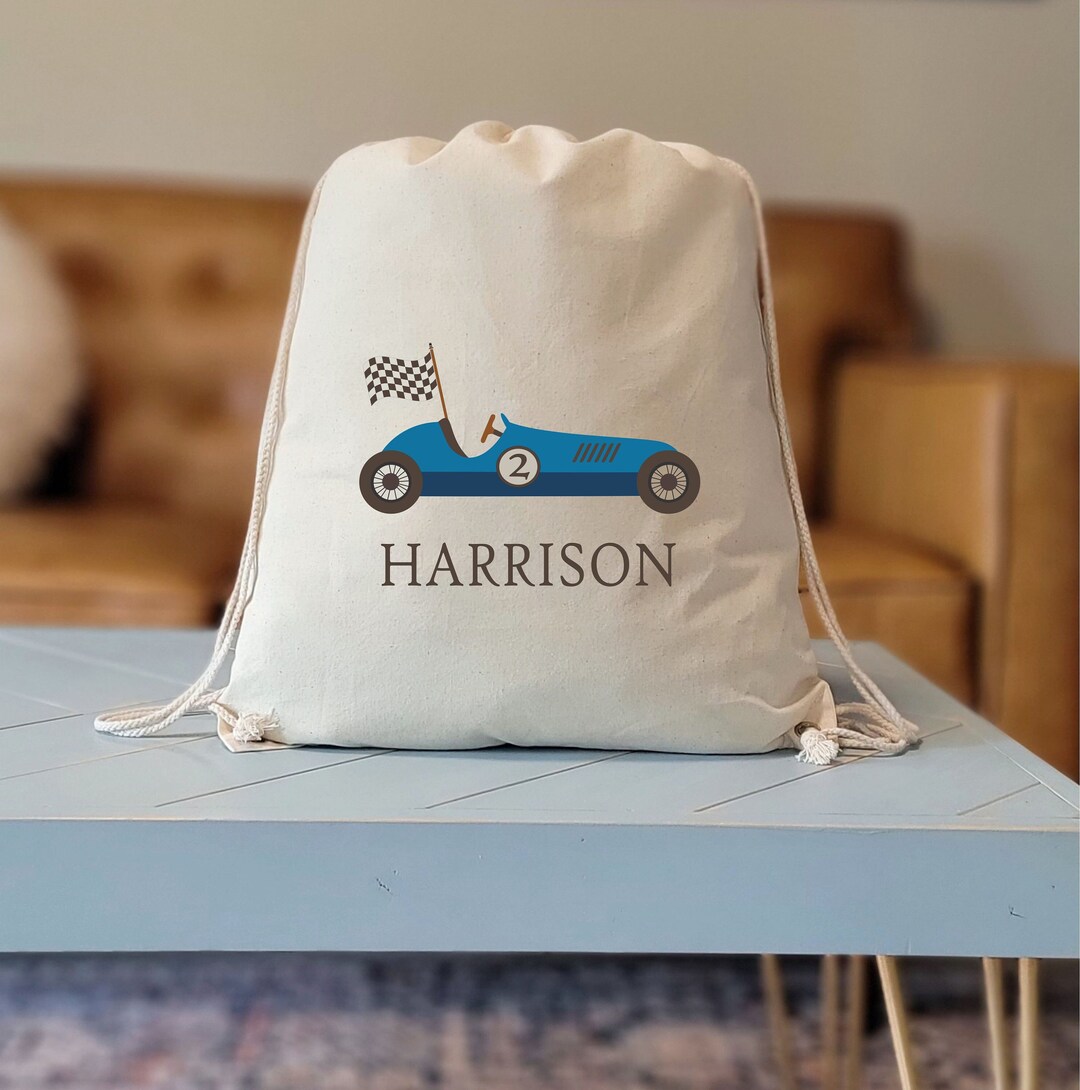 Race Car Custom Backpack Drawstring Cinch Sack, Custom Race Car ...