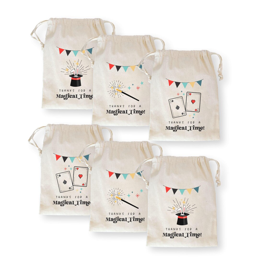 Magic Show Party Favor Bags, Custom Magic Favor Bags, Magic Wand ...