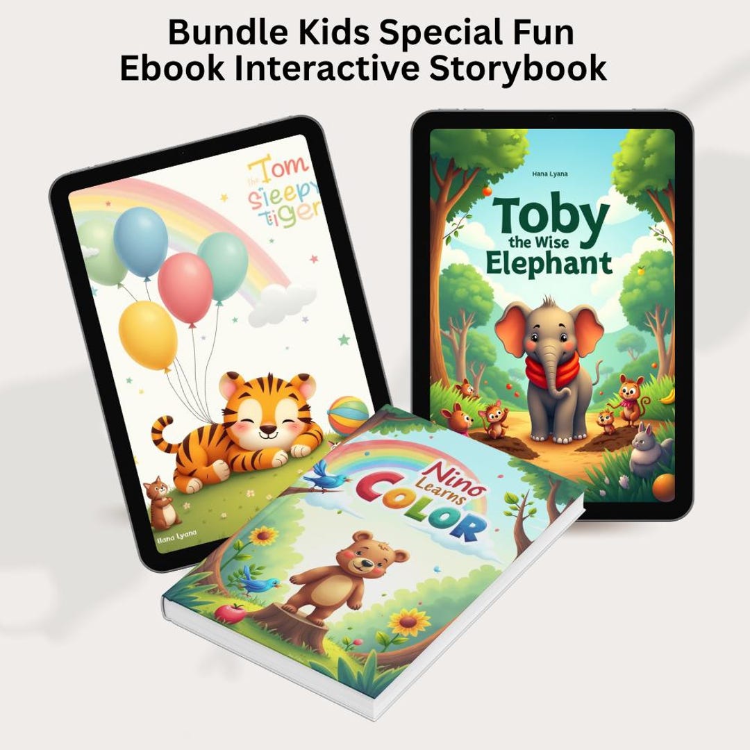 Printable Storybook Bundle: 3 Ebooks, Voice Over, Coloring Pages - Etsy