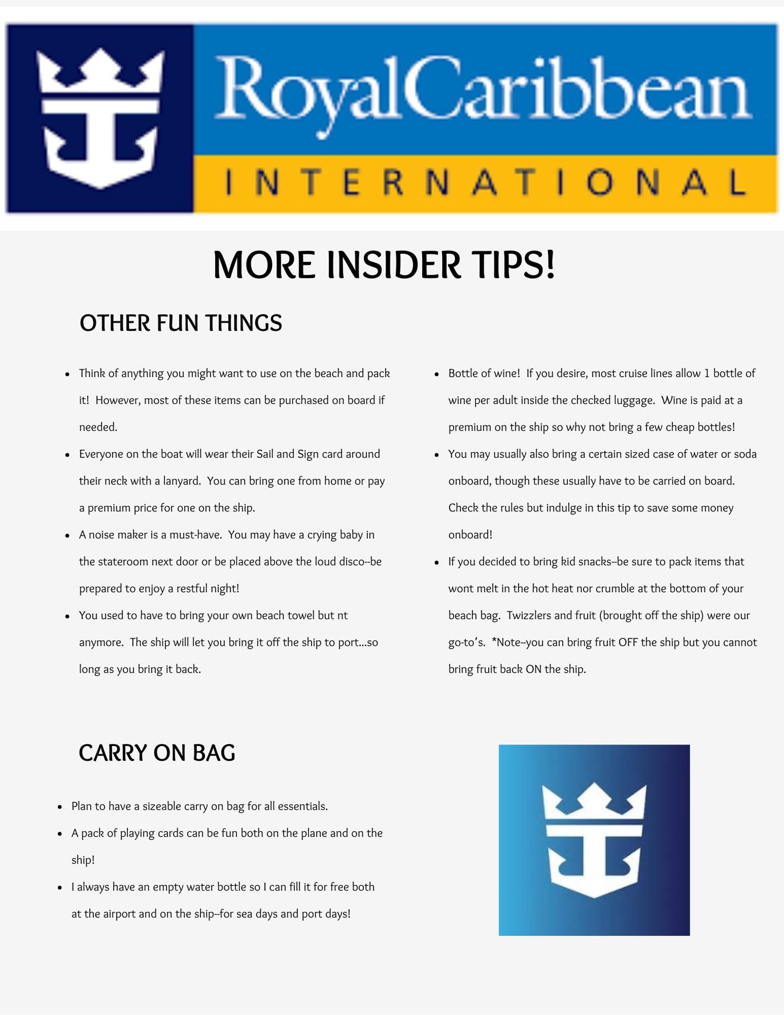 Cruise Ship COMPLETE Packing List - Etsy