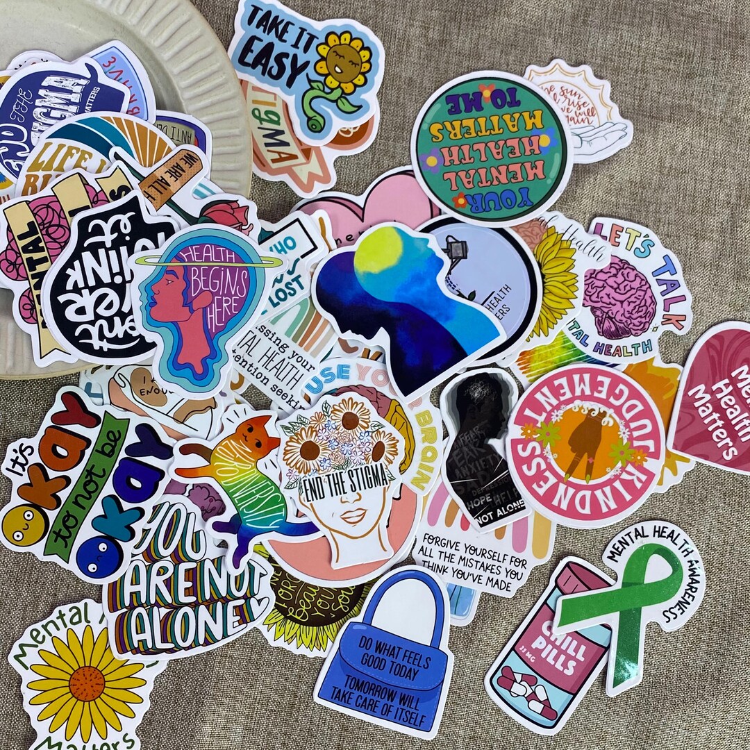 50 Mind Healing Stickers - Positive Energy Stress Relief Stickers ...