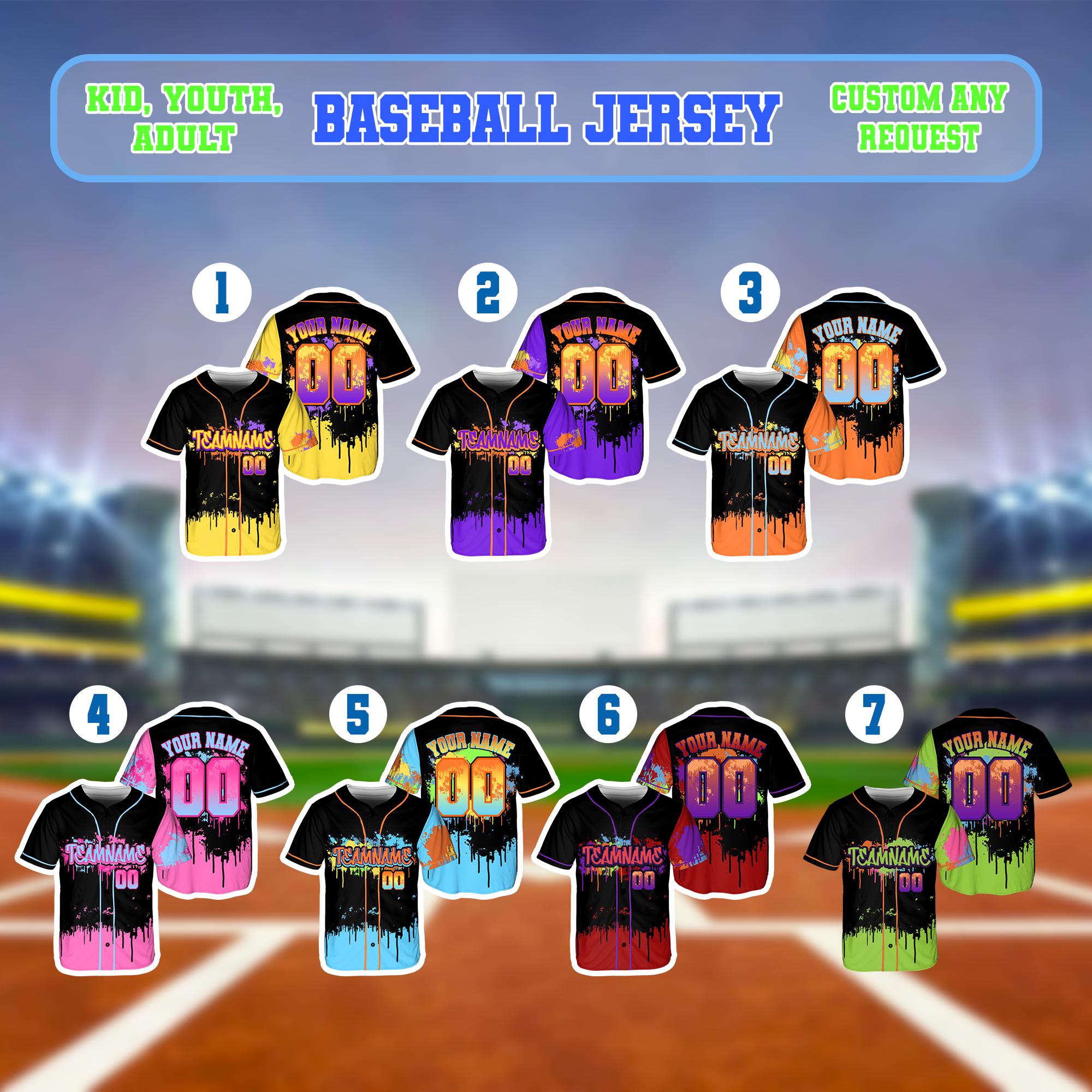 Custom Graffiti Drip Baseball Jersey: Personalized Spray Paint Shirt ...