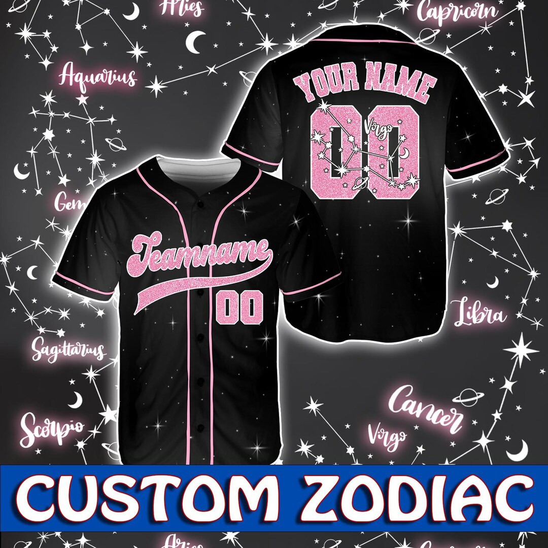 Custom Star Zodiac Constellation Baseball Jersey, Personalized Team ...