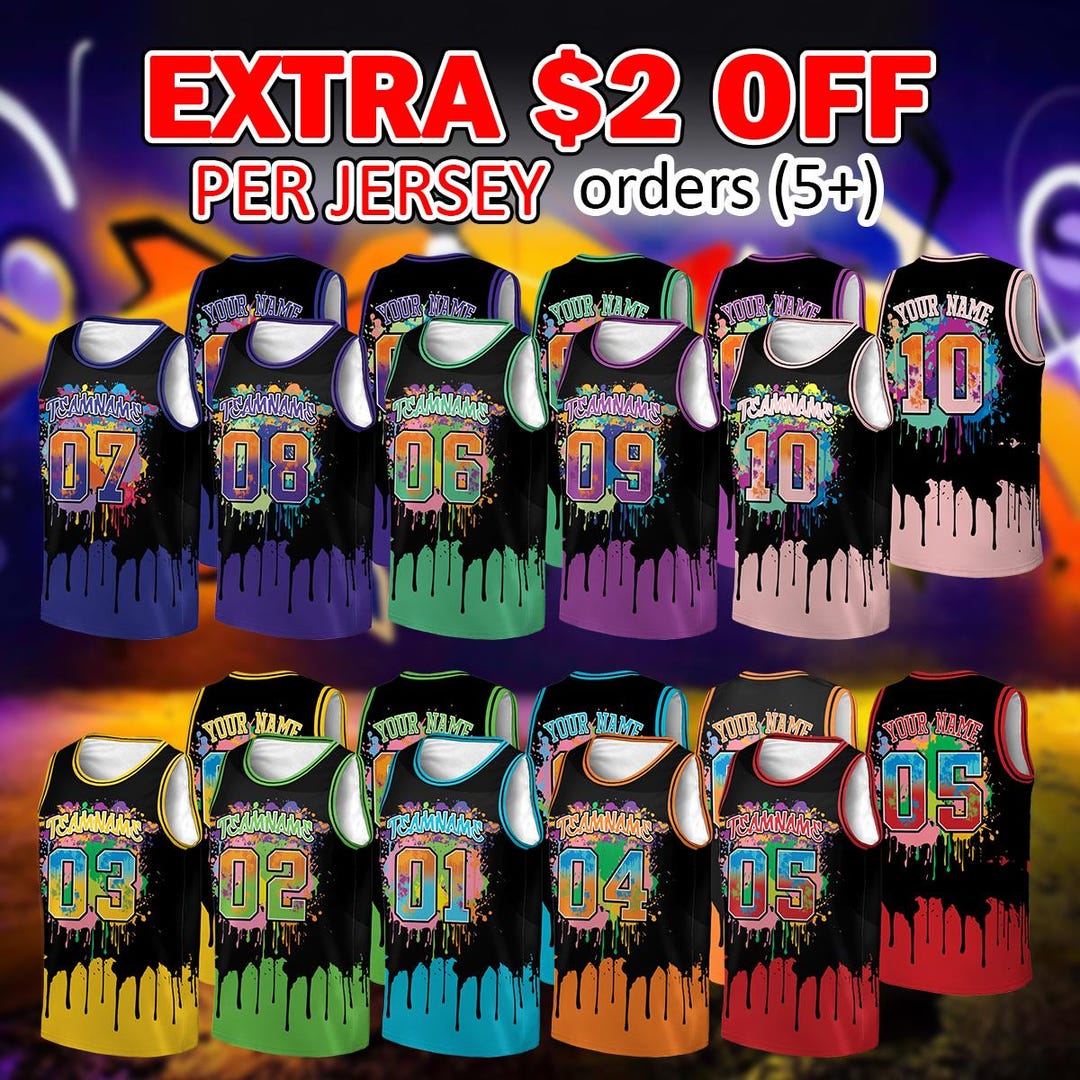 Custom Graffiti Drip Basketball Jersey, Personalized Team Uniform - Etsy