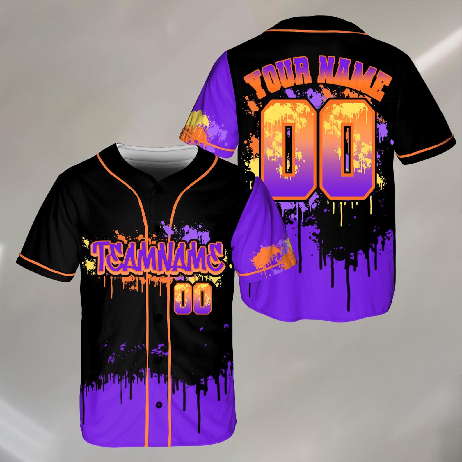 Custom Graffiti Drip Baseball Jersey: Personalized Spray Paint Shirt ...
