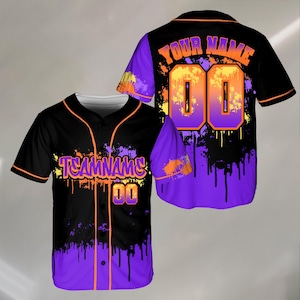 Custom Graffiti Drip Baseball Jersey: Personalized Spray Paint Shirt ...