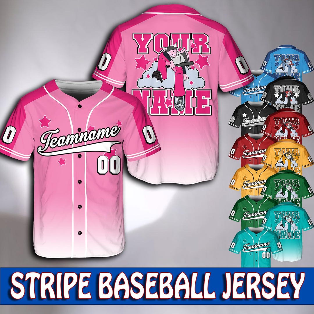 Custom Cool Cartoon Cloud Baseball Jersey, Personalized Jersey With ...