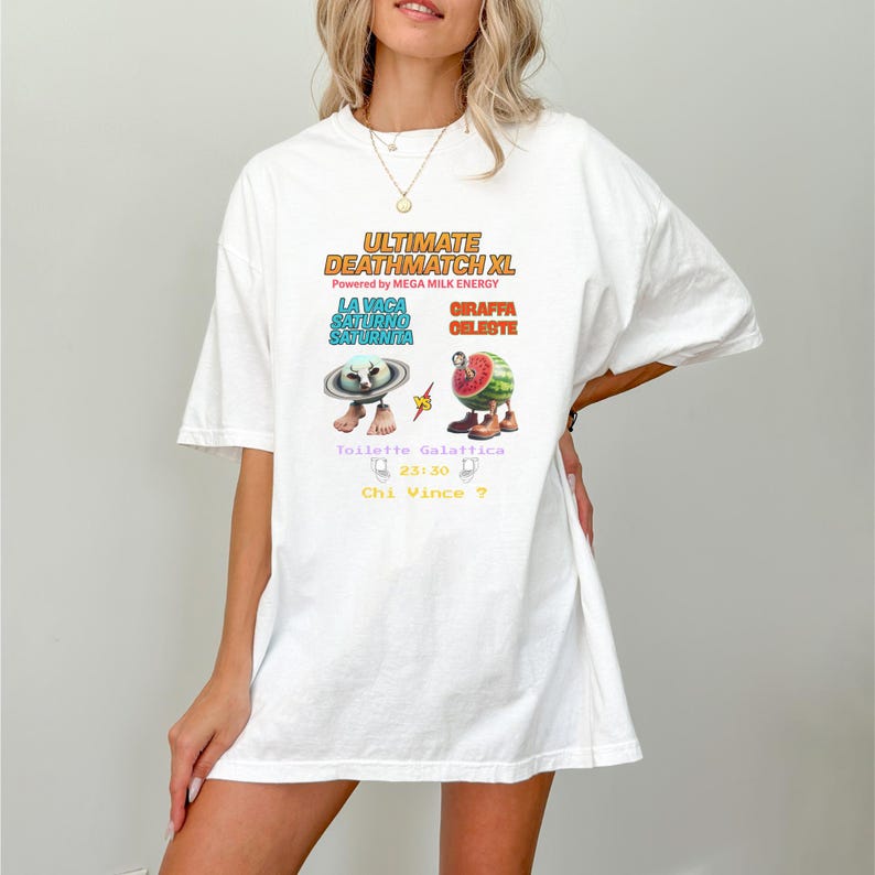 La Vaca Saturna Saturnita Meme T-shirt,giraffe Celeste, Italian ...