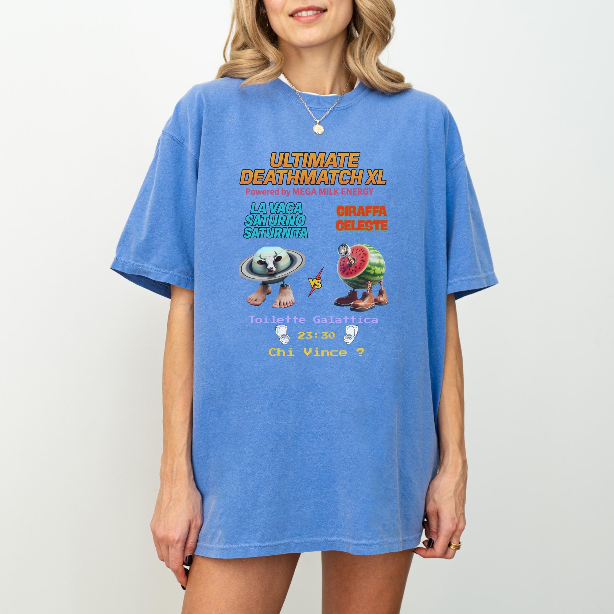 La Vaca Saturna Saturnita Meme T-shirt,giraffe Celeste, Italian ...