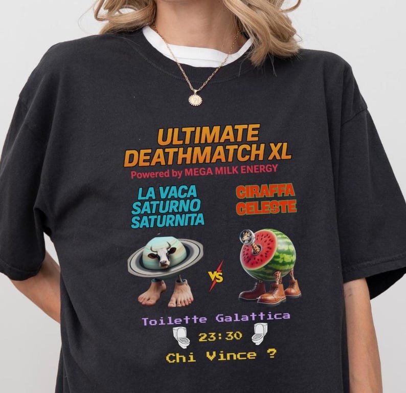 La Vaca Saturna Saturnita Meme T-shirt,giraffe Celeste, Italian ...